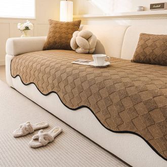 Generic Sofa-Kissen mit geradem R&uuml;cken, einfarbig kariert, Rutschfester, maschinenwaschbarer Bezug, geeignet f&uuml;r alle Jahreszeiten, ideal f&uuml;r das Wohnzimmer B