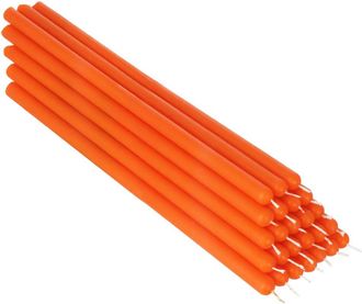 NKlaus 25x orange Bienenwachs 26cm rußfrei Tafelkerzen farbige Osterkerzen Ritualkerze Hochzeitskerzen Tropfkerzen 36346