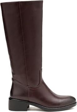 C'M Paris Bottes Cavalières Femme | Similicuir à Talon Bas | Style Minimaliste et Épuré (68331 Bordeaux, Taille unique, Système Taille Chaussures EU, Adulte, Nu