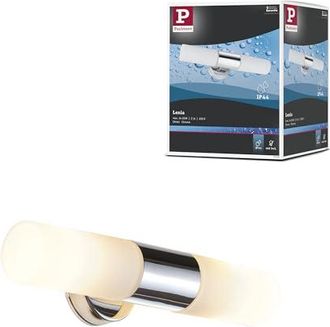 Paulmann 70350 WallCeiling Lenia IP44 max.2x20W E14 Chrom/Opak 230V Metall/Glas Spiegelleuchte Spiegellampe Wandleuchte 703.50