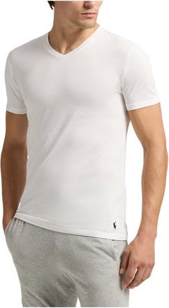 Ralph Lauren Homme, Tops, Blanc, Taille: S Tripack T-shirt Coton Stretch
