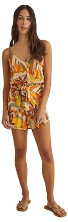 Women'secret Damen Kurzer Overall Mono, Bedruckt orange, XS