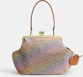 Coach Gro&szlig;e Kisslock B&uuml;geltasche Aus Signature-Jacquard Mit Kristallen