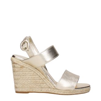 Prada Femmes Sandales en cuir dor&eacute;/pyrite
