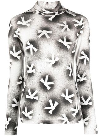 Viktor & Rolf haut imprim&eacute; &agrave; col roul&eacute; - Blanc