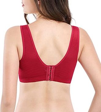 Generic Soutien-gorge push-up en dentelle pour femme - Grande taille - Motif floral - Bonnet souple - Pour tous les jours, bordeaux, 64