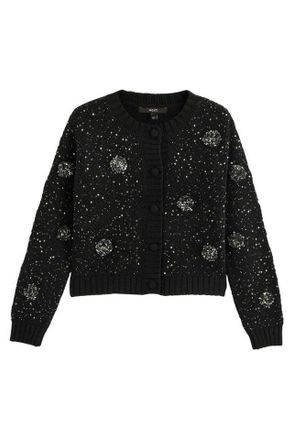Next Strickjacke Strickjacke mit Paillettenverzierung (1-tlg)