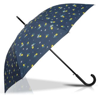 Isotoner Parapluie Canne Auto Citron Jaune