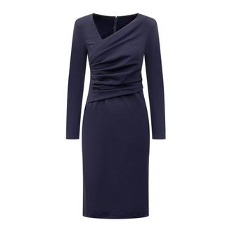 Emporio Armani Femme, Robes, Bleu, Taille: 46 FR Crossover Ruched Jersey Dress