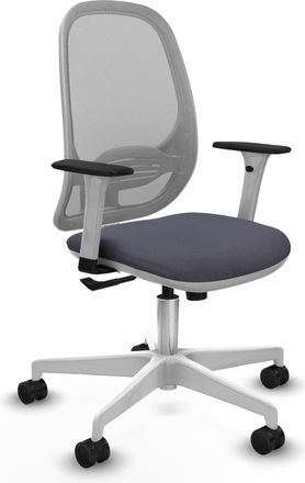 Piqueras y Crespo Gepolsterter B&uuml;rostuhl mit 1D-Armlehnen, h&ouml;henverstellbare Lendenwirbelst&uuml;tze, mit 3 Positionen und Schneidschaum, Grau/Dunkelgrau