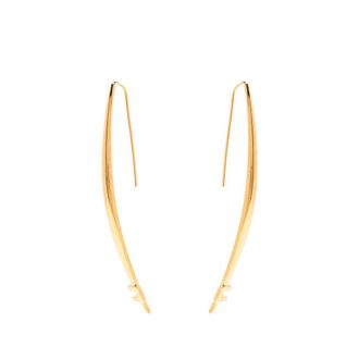 Elisabetta Franchi Gold-Tone Long Drop Earrings - Gold