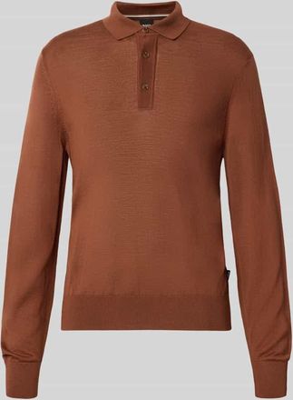 HUGO BOSS Regular Fit Poloshirt aus reiner Wolle Modell Lancione