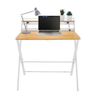 hjh OFFICE 821015 Schreibtisch klappbar Easy CLAP 80x50 Klappschreibtisch mit Metallgestell, platzsparend, Eiche