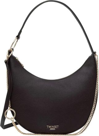 Twinset Sac &agrave; bandouli&egrave;re avec d&eacute;tail cha&icirc;ne - Femme - Sacs - Brun - Taille: ONE Size