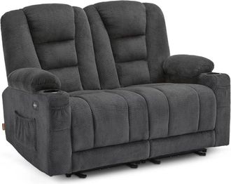 MCombo M Mcombo Elektrisch 2er Sitzer Sofa mit Schlaffunktion, 2er Relaxsofa mit Taste 150&deg; Verstellbar, Kinosessel mit Liegefunktion, usb & Getr&auml;nkehalter