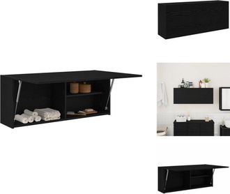 vidaXL Vidaxl - Armoire murale de bain noir 100x25x40 cm bois ding&eacute;nierie - Armoire Murale De Salle De Bain - Armoires Murales De Salle De Bain - Placard