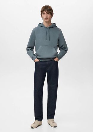 Mango Sweat &agrave; capuche int&eacute;rieur soft-touch bleu de prusse - Homme - XXL - MANGO MAN