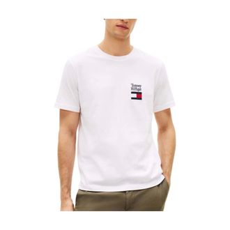 Tommy Hilfiger Homme, Tops, Blanc, Taille: M Brand Love Text Stack Tee