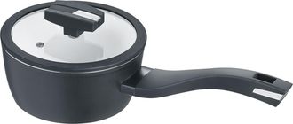 Berndes Topf Balance b.nature 16 cm, Stieltopf mit nachhaltiger Beschichtung aus Quarz, inkl. Glasdeckel, Induktion, kratzfest