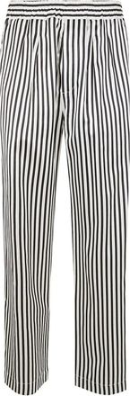 Tom Ford Homme, Pantalons, Multicolore, Taille: W31 Pantalon de d&eacute;tente fluide en soie &agrave; rayures b&acirc;ton, pliss&eacute; et passepoil&eacute;