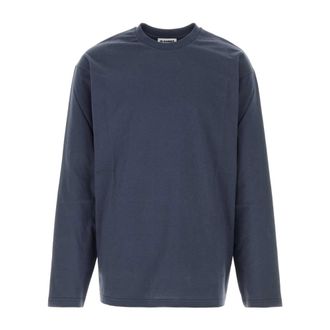 Jil Sander Lang&auml;rmeliges T-Shirt mit Rundhalsausschnitt - - Tops - Herren - Blau - 2XL