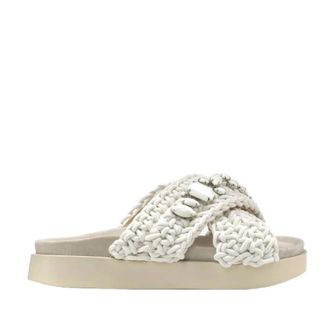 INUIKII Bohemian Glamour Sandalen mit Edelsteinen - - Shoes - Damen - Beige - 37 EU