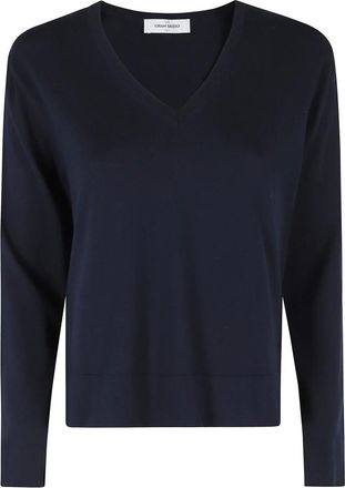 Gran Sasso Femme, Pulls, Bleu, Taille: 36 FR Pull &agrave; col en V