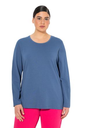Ulla Popken Damen große Größen Übergrößen Plus Size Shirt, Slim, Rundhalsausschnitt, Langarm