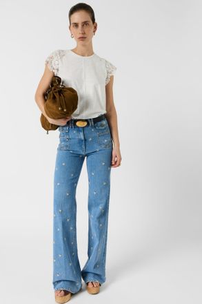 Gerard Darel T-shirt en coton et dentelle - MISHAELLE - Blanc