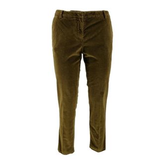 Kiltie Schmale Samthosen - - Trousers - Damen - Gr&uuml;n - L