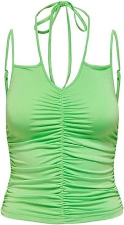 Only &Auml;rmelloses gr&uuml;nes Sommeroberteil mit R&uuml;schen - - Tops - Damen - Gr&uuml;n - S