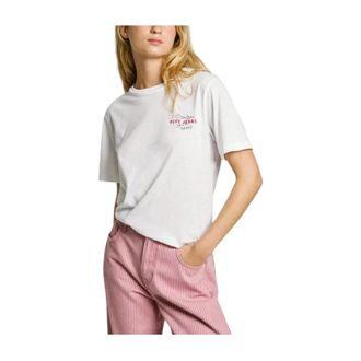 Pepe Jeans London Casual Grafik T-shirt - - Tops - Damen - Wei&szlig; - XS
