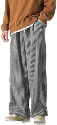Generic Pantalon ample en velours côtelé pour homme - Pantalon de sport ample et élégant - Pantalon de rue tendance - Pantalon de jogging à jambe large - Cord