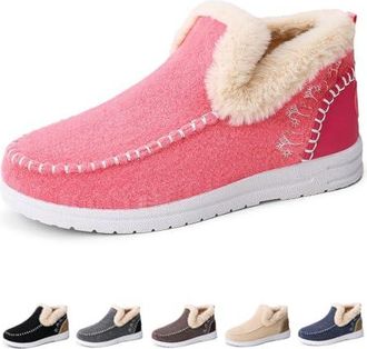 Generic Bottes orthop&eacute;diques confortables en polaire &agrave; enfiler, pour homme et femme, chaussures plates avec doublure en peluche, confortables, chaudes et anti