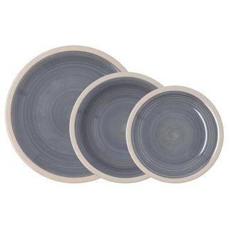 Quid Baltic Service de table en céramique 18 pièces 6 personnes Autres céramiques Passe au micro-ondes Conservez les assiettes dans un endroit sec et venti