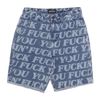 Ripndip Homme, Shorts, Bleu, Taille: W28 Shorts en Denim avec Ourlet Brut