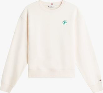 Tommy Hilfiger Sweat droit &agrave; broderie en coton m&eacute;lang&eacute;