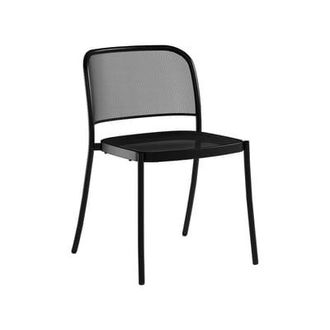 Emu Chaise empilable Café - Noir - Résille dacier - Designer Christophe Pillet