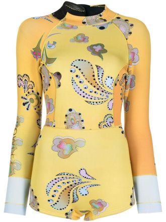 Cynthia Rowley Wetsuit mit Print - Gelb