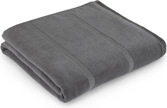 s.Oliver Strandtuch 090x180 cm - 100% Baumwolle, weich & saugstark, 380 g/m² Badetuch dunkelgrau