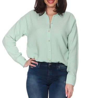 Vero Moda Damen Vmnatali Nia Ls Loose Shirt WVN Ga Noos, Silt Green, X-Large