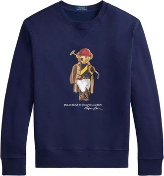 Polo Ralph Lauren Homme, Sweatshirts et sweats &agrave; capuche, Bleu, Taille: S SweaT-shirt ras du cou Ours