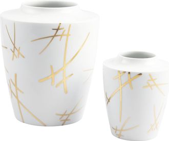 Meissen Porzellan Vasen-Set 2-TLG. Dekor Golden Swords