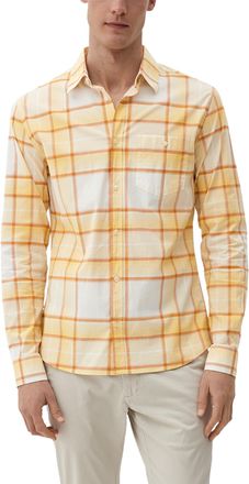 s.Oliver Mens Hemd, Langarm, Yellow, M