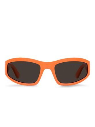 Moschino lunettes de soleil rectangulaires à logo - Orange