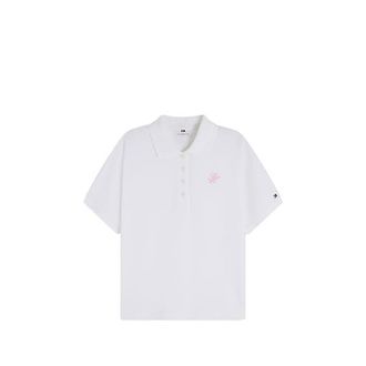 Tommy Hilfiger Polo uni &agrave; logo brod&eacute; en coton m&eacute;lang&eacute;