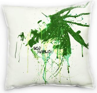 Paul Sinus Art Bob Marley II Deko Kissen mit F&uuml;llung 40x40cm f&uuml;r Couch Sofa Lounge Zierkissen - Dekoration zum Wohlf&uuml;hlen