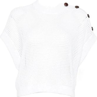 Brunello Cucinelli Femme, Pulls, Blanc, Taille: 38 FR Pulls &agrave; col rond