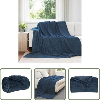 vidaXL Confort - Jet&eacute; Bleu marine 240 x 270 cm Toison