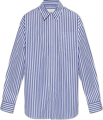 Ami Chemise en coton ray&eacute;e - Femme - Blouses et Chemises - Bleu - Taille: 38 FR